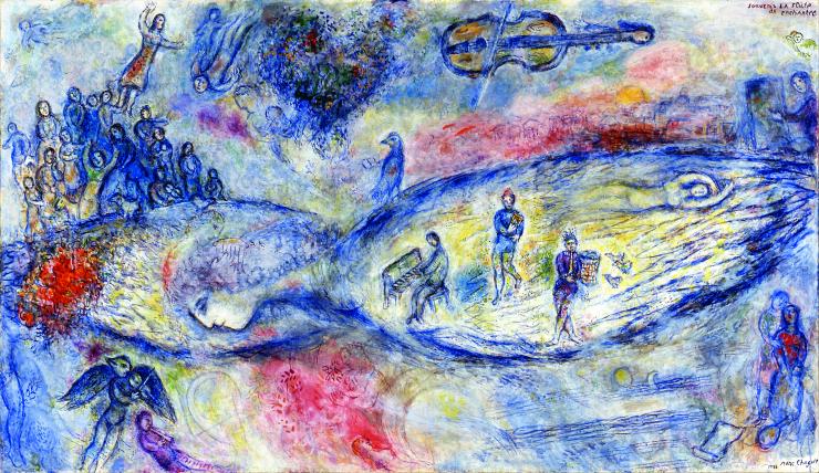 Memory of the Magic Flute, Works on canvas by Marc Chagall (1976)