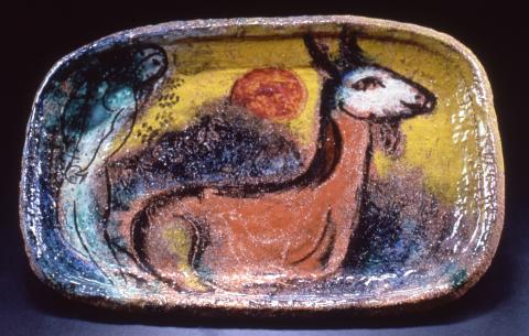 Goat with Red Sun, Ceramic by Marc Chagall (1951 - 1952)