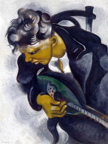 David or David With Mandolin, Works on paper by Marc Chagall (1914)