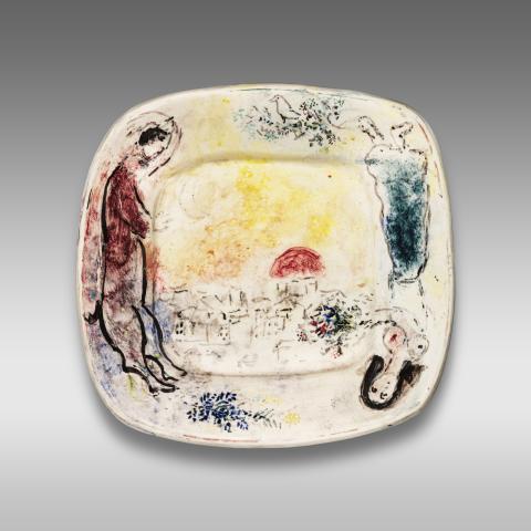 Upside-down or Vence, Ceramic by Marc Chagall (1952 - 1953)