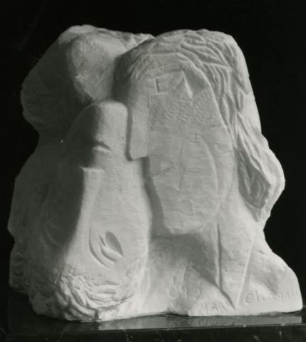 Double Portrait or Double Face, Sculpture by Marc Chagall (1969)