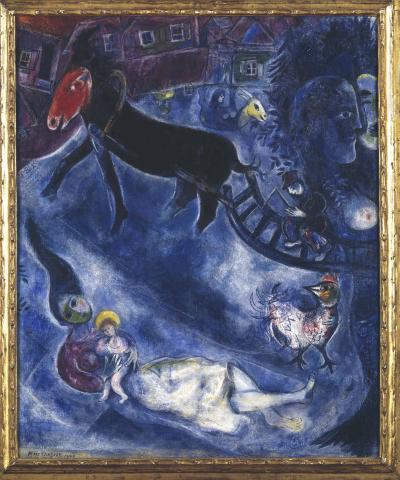 The Virgin with the Sleigh, Works on canvas by Marc Chagall (1947)