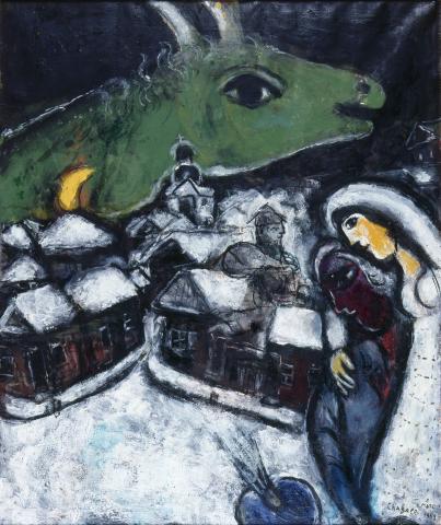 Green Night, Works on canvas by Marc Chagall (1952)