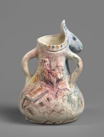 Blue Donkey, Ceramic by Marc Chagall (1954)