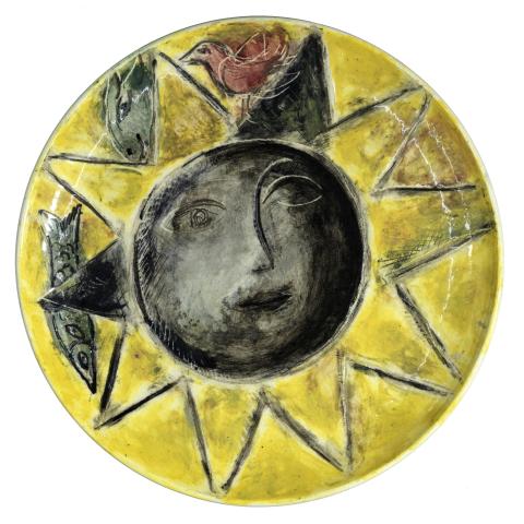 The Sun, Ceramic by Marc Chagall (1951)