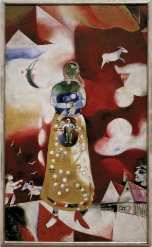 The Pregnant Woman or Maternity, Works on canvas by Marc Chagall (1913)