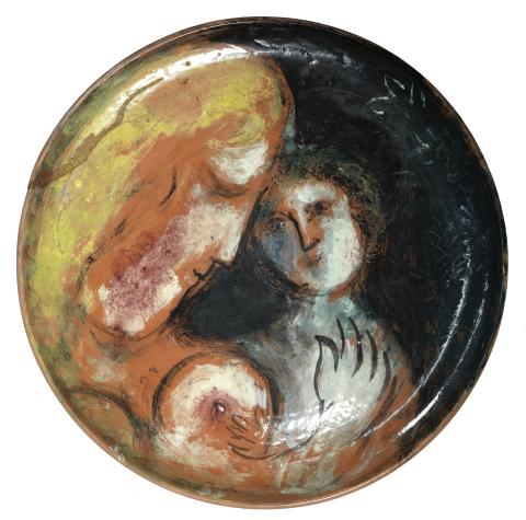 Mother and Child, Ceramic by Marc Chagall (1951)