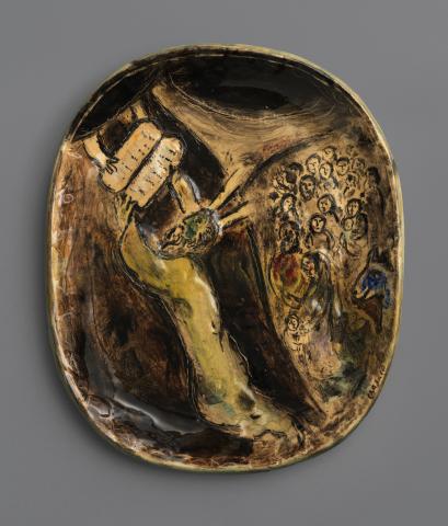 Moses Receiving the Tablets of Stone, Ceramic by Marc Chagall (1951)