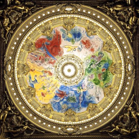 Ceiling for the Paris Opera House, Works on canvas by Marc Chagall (1964)