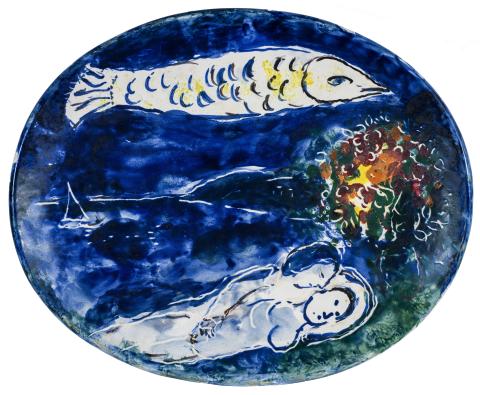 For Vava, Ceramic by Marc Chagall (1954)