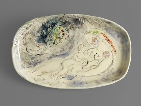 Mother and Children, Ceramic by Marc Chagall (1955)