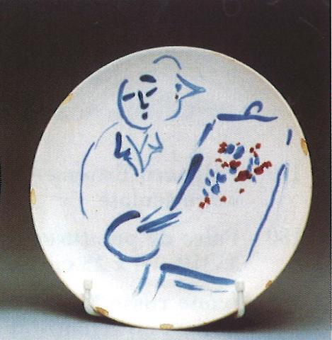Ida Chagall’s wedding service: plate: Painter in Front of His Easel ...