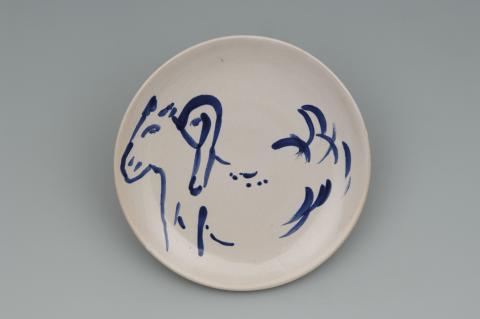 Ida Chagall’s wedding service: saucer 6: Goat-Rooster, Ceramic by Marc ...