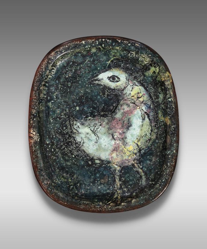 Rooster in the Dark, Ceramic by Marc Chagall (1950)